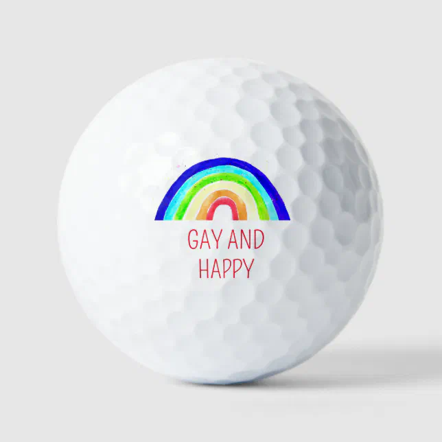 Gay Pride Lesbian LGBT Rainbow Watercolor Golf Balls | Zazzle