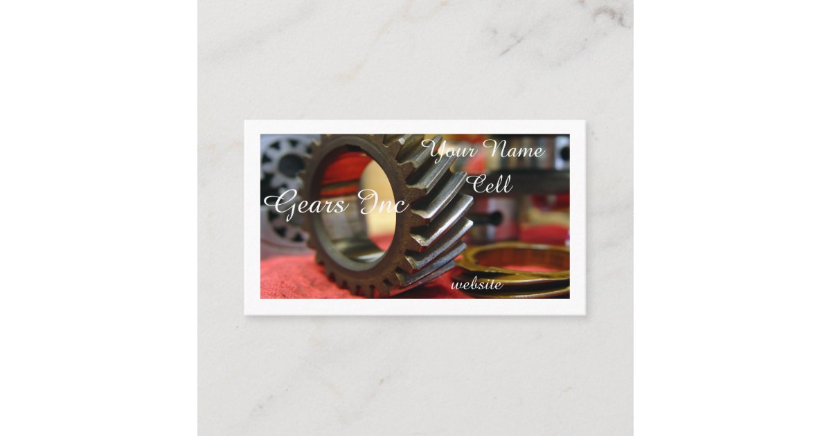 gears machinery metal cogs business card | Zazzle