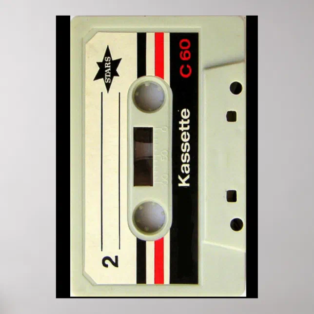 Geeky nerdy 1980s cassette retro cassette tape poster | Zazzle