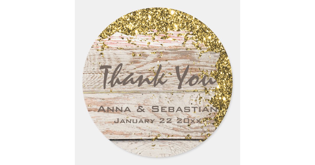 Generic Weathered Aged Glitter Wood AP49 Classic Round Sticker | Zazzle