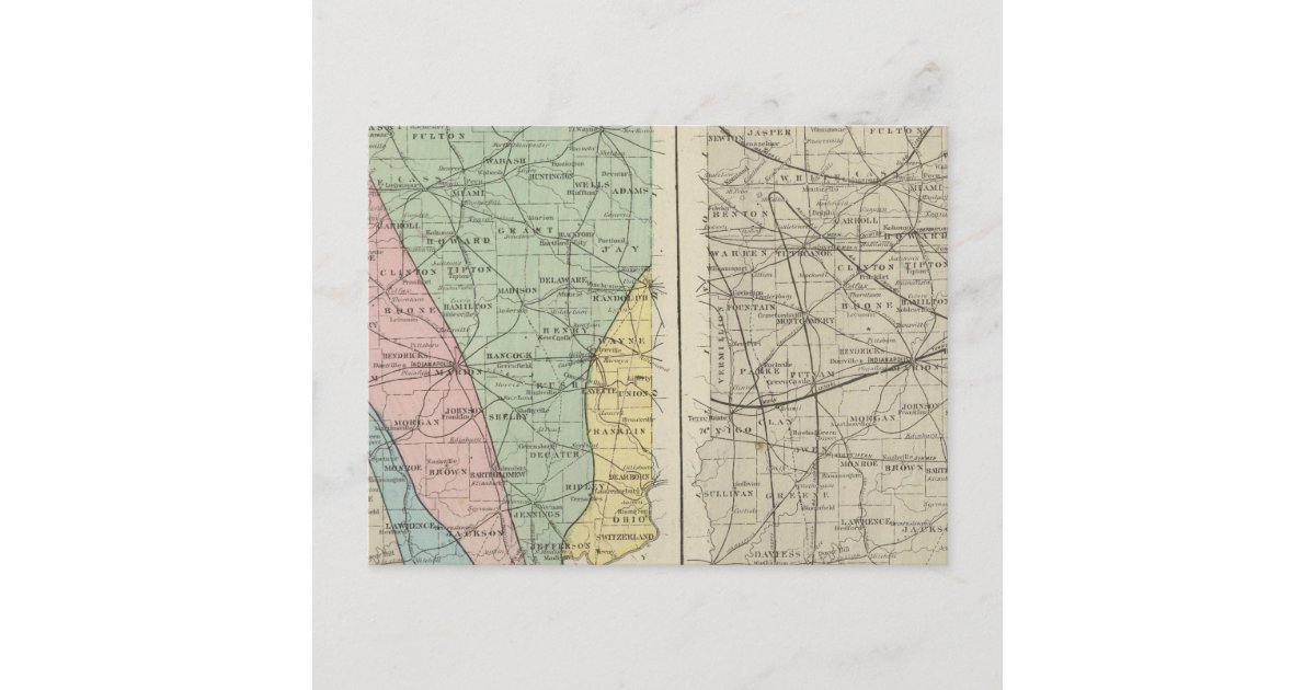 Geological map of Indiana Postcard | Zazzle