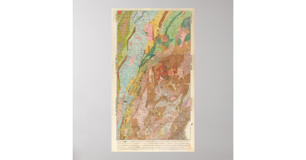 Geological Map of New Hampshire Poster | Zazzle