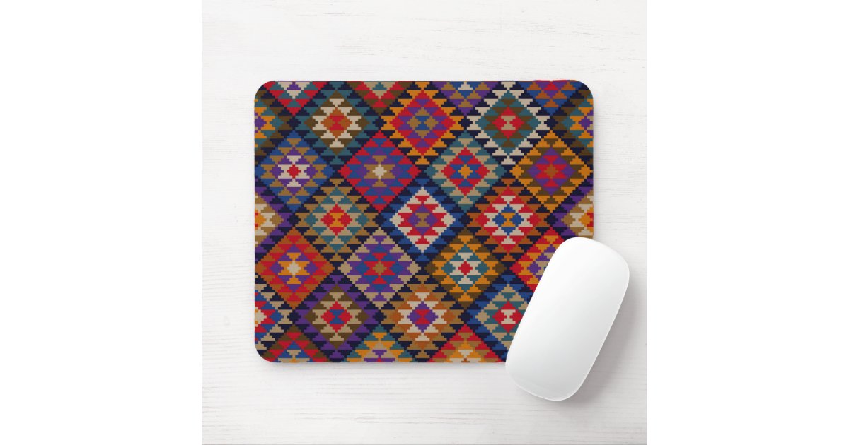 Geometric knitted quilt pattern mouse pad | Zazzle