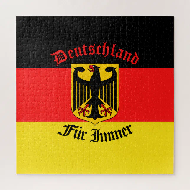 German black eagle flag, Germany, 676 piece jigsaw Jigsaw Puzzle | Zazzle