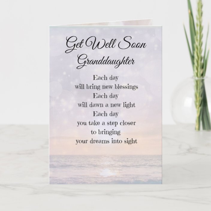 Get Well Soon Granddaughter design Card | Zazzle.com.au