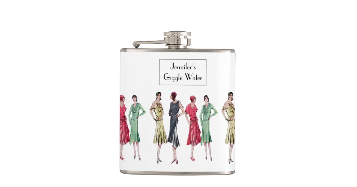 "Giggle Water" 1920's Slang Jazz Age Flapper Hip Flask | Zazzle