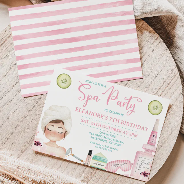 Girl Beauty Products Spa Party Birthday Invitation | Zazzle