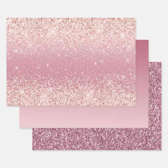Girly Pink Glitzy Glitter Sparkle Wrapping Paper Sheet | Zazzle.com.au