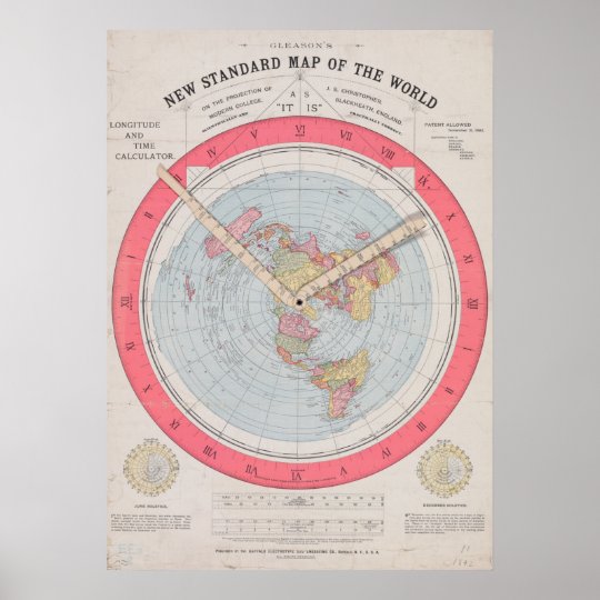 Gleason's new standard map of the world poster | Zazzle.com.au