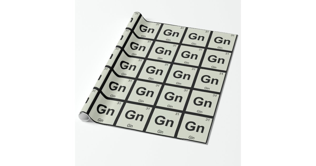 Gn - Gin Chemistry Periodic Table Symbol Wrapping Paper | Zazzle