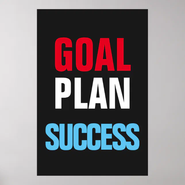 Goal Plan Success Motivational Inspirational Poster | Zazzle