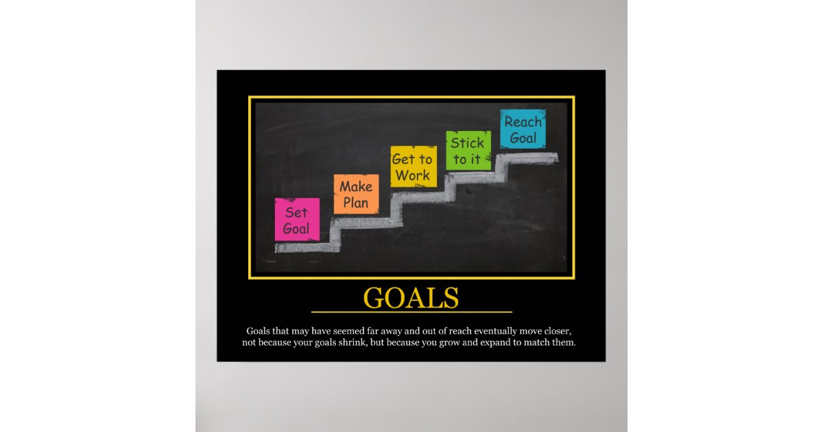 GOALS - Motivational Print for Kids | Zazzle