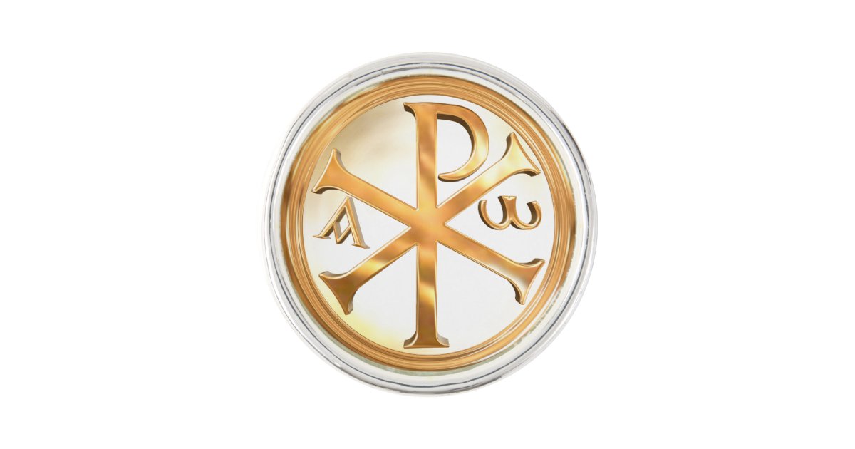 Gold Chi-Rho Lapel Pin | Zazzle