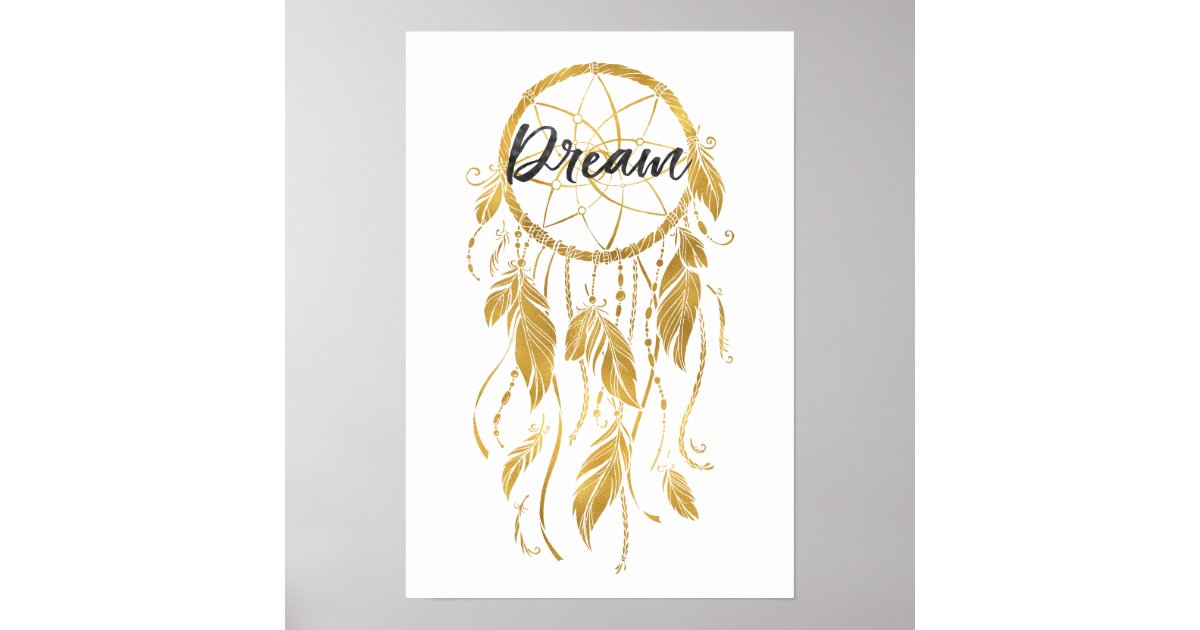 Gold Dream Catcher Poster | Zazzle