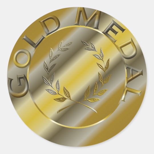 Gold Medal Classic Round Sticker | Zazzle.com.au