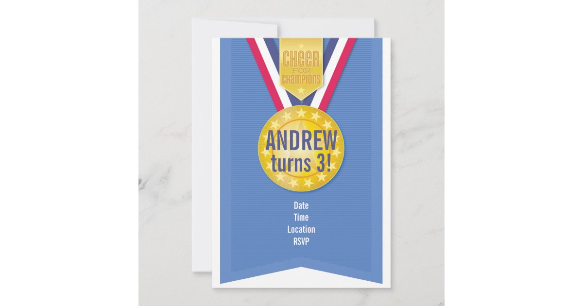Gold Medal Party Invitation | Zazzle