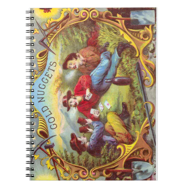 Gold Nuggets: Antique Cigar Label Wild West Art Notebook | Zazzle