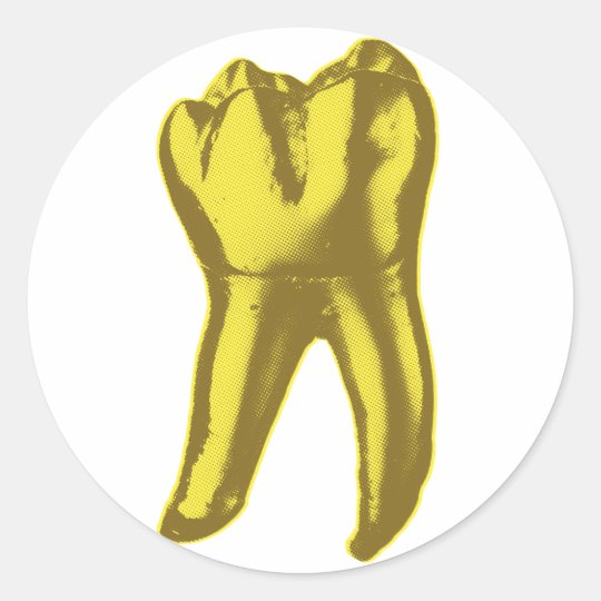 Gold Tooth Classic Round Sticker | Zazzle.com.au