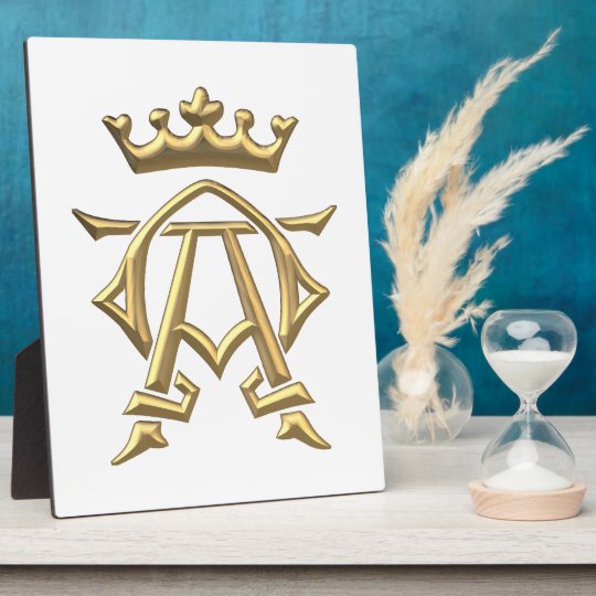 Golden "3-D" Alpha and Omega w/Crown Symbol Plaque | Zazzle.com.au