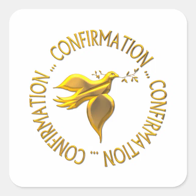 Golden Confirmation and Holy Spirit Square Sticker | Zazzle