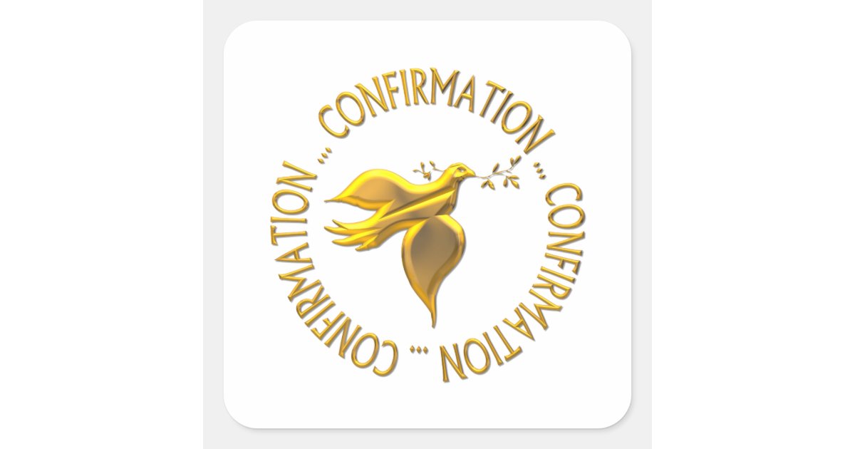 Golden Confirmation and Holy Spirit Square Sticker | Zazzle
