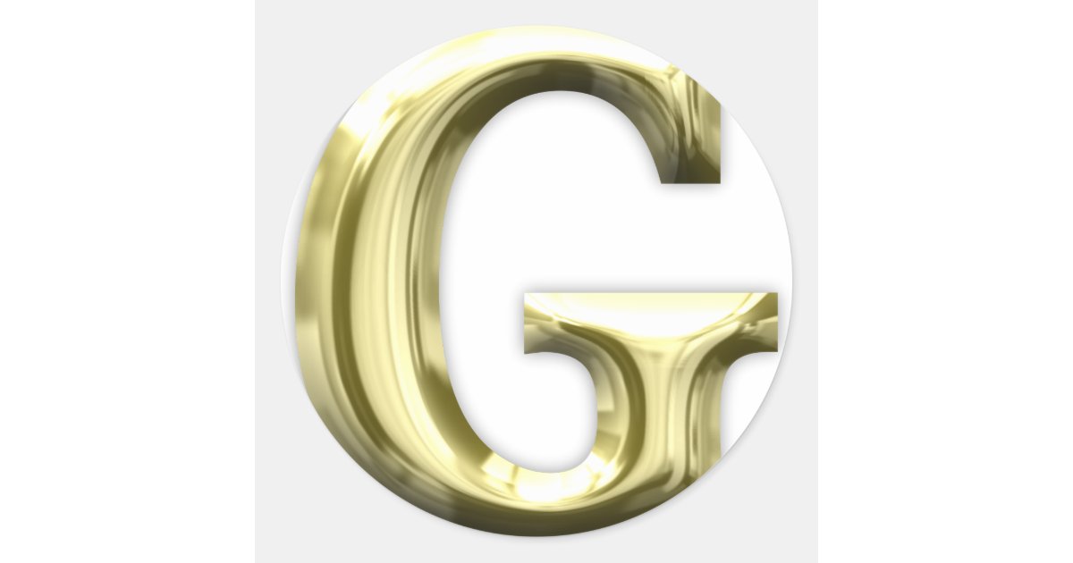 Golden Letter G Shiny Gold Alphabet Classic Round Sticker | Zazzle