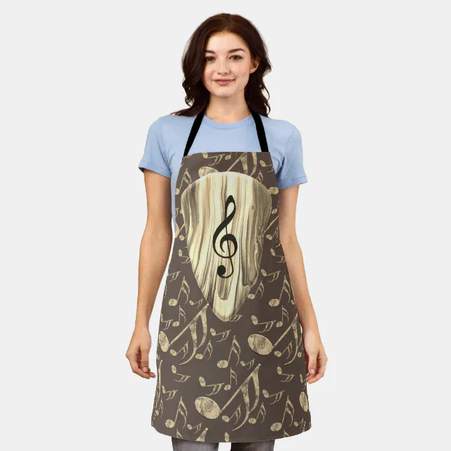 Golden Music Pick – Treble Clef Art Apron | Zazzle