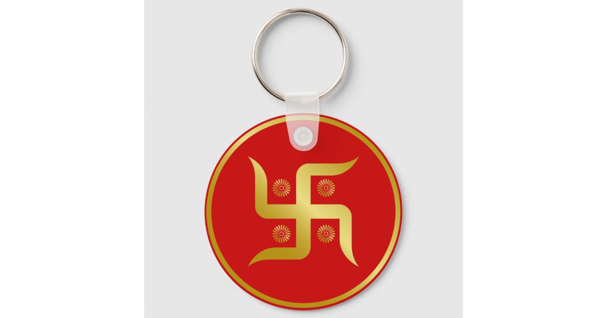 Golden Swastika Key Ring | Zazzle