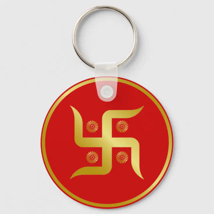 Golden Swastika Key Ring | Zazzle