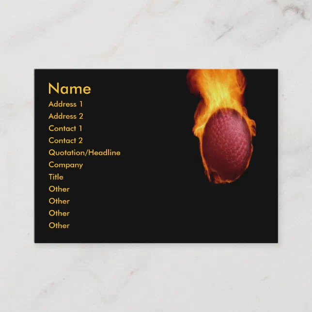 Golf Ball On Fire Business Card | Zazzle