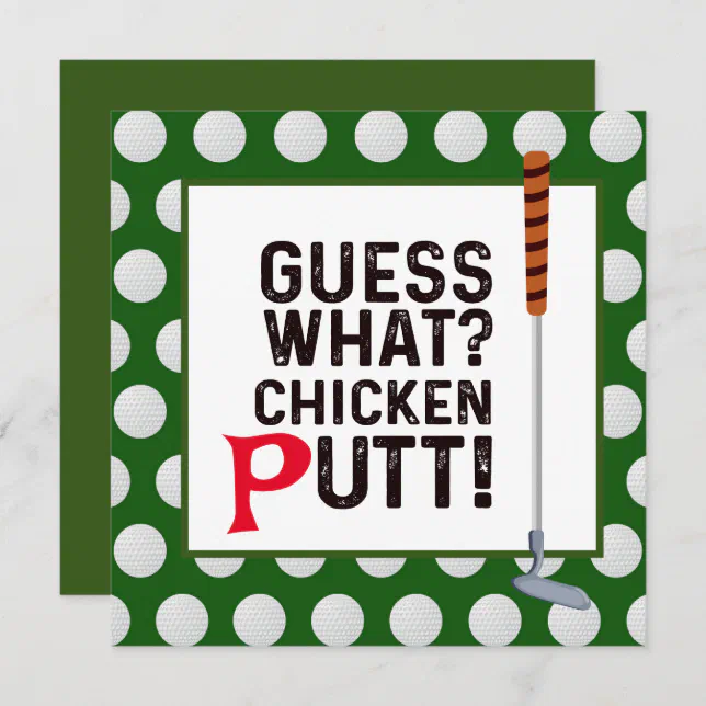 Golf Guest What Chicken Putt Funny Greeting Golfer Thank You Card | Zazzle