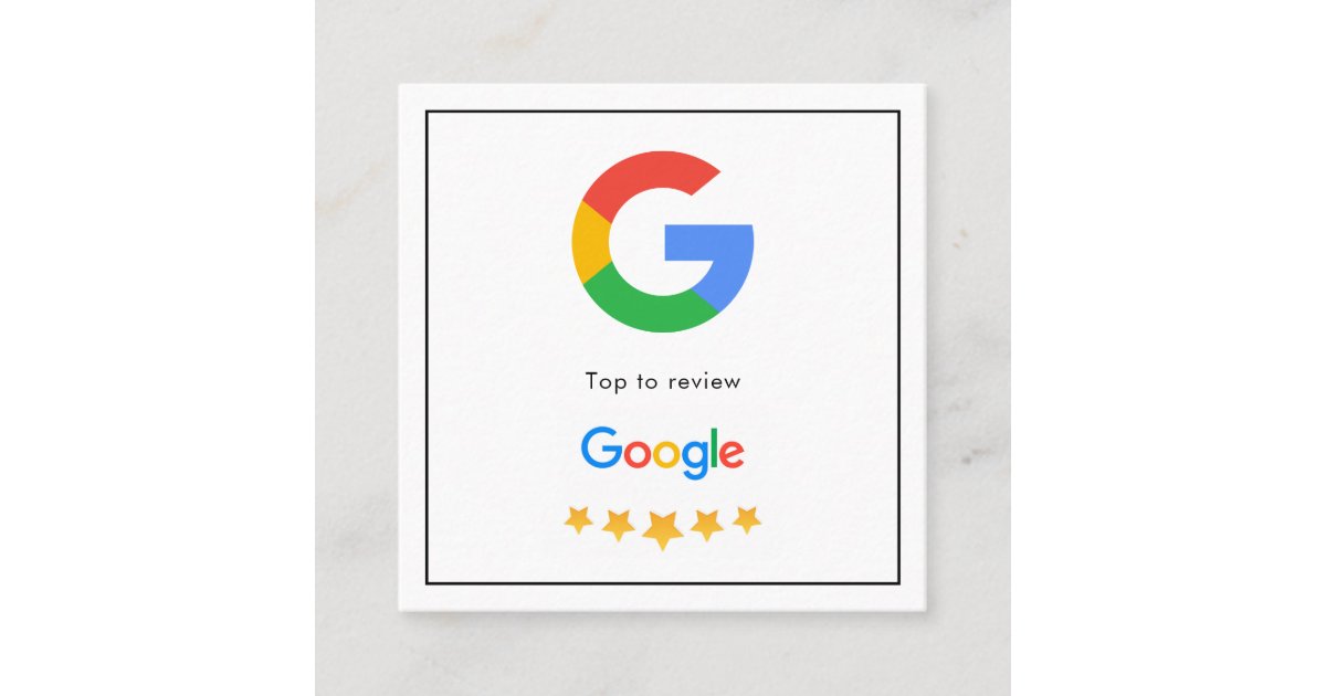 Google Reviews | Business Review Square Business Card | Zazzle