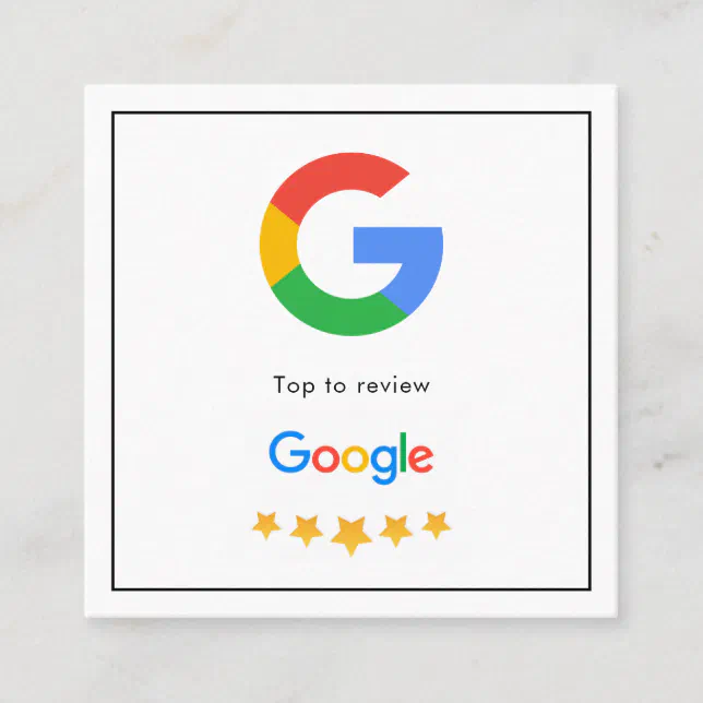 Google Reviews | Business Review Square Business Card | Zazzle