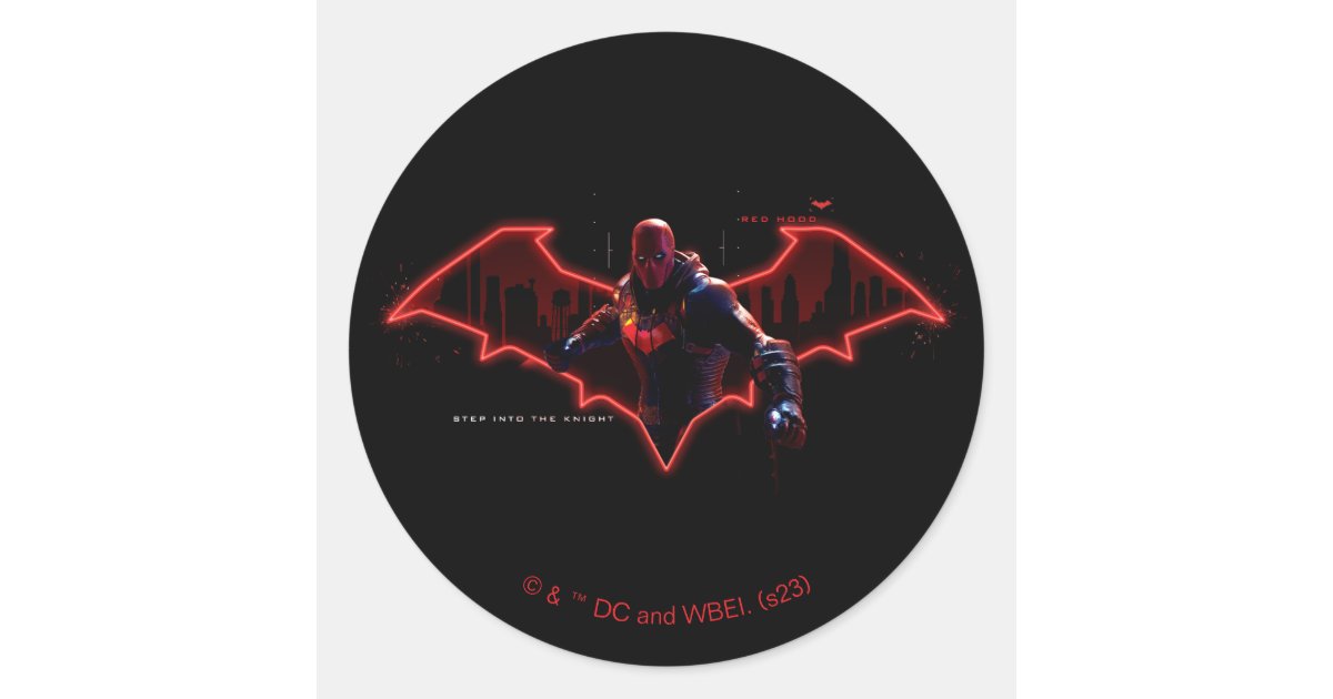 Gotham Knights Red Hood in Logo Classic Round Sticker | Zazzle