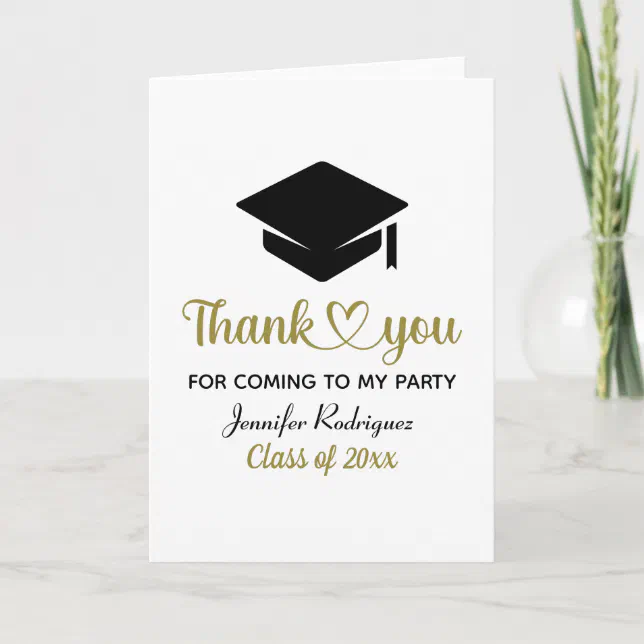 Graduation Cap Thank You For Coming To My Party | Zazzle