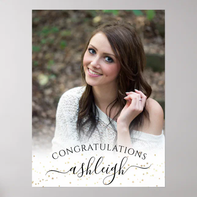 Graduation Party Welcome Photo Congratulations Poster | Zazzle