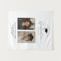 Graduation Then and Now Boy 2 Photo Welcome Tapestry | Zazzle