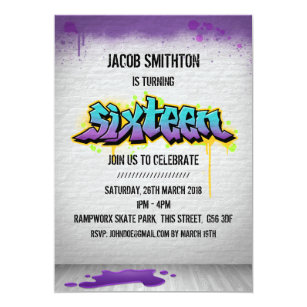 Graffiti Birthday Invitations | Zazzle AU