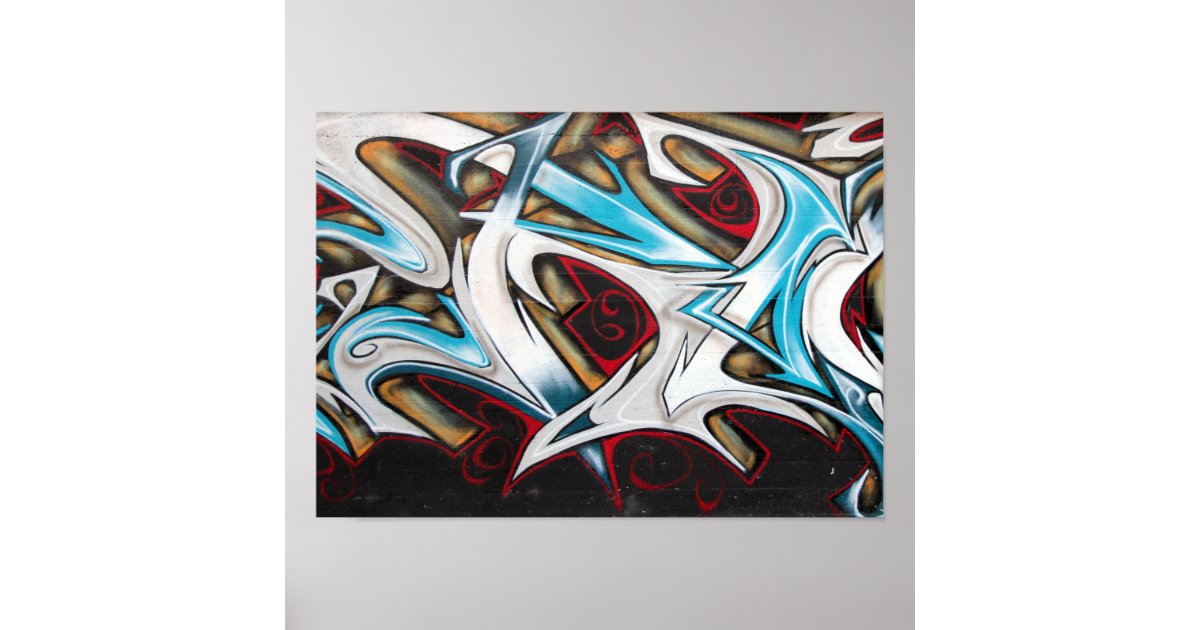 Graffiti Roses Urban Street Art Poster | Zazzle