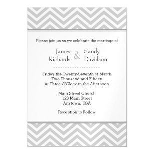 Grey And White Chevron Pattern Invitations & Announcements | Zazzle AU