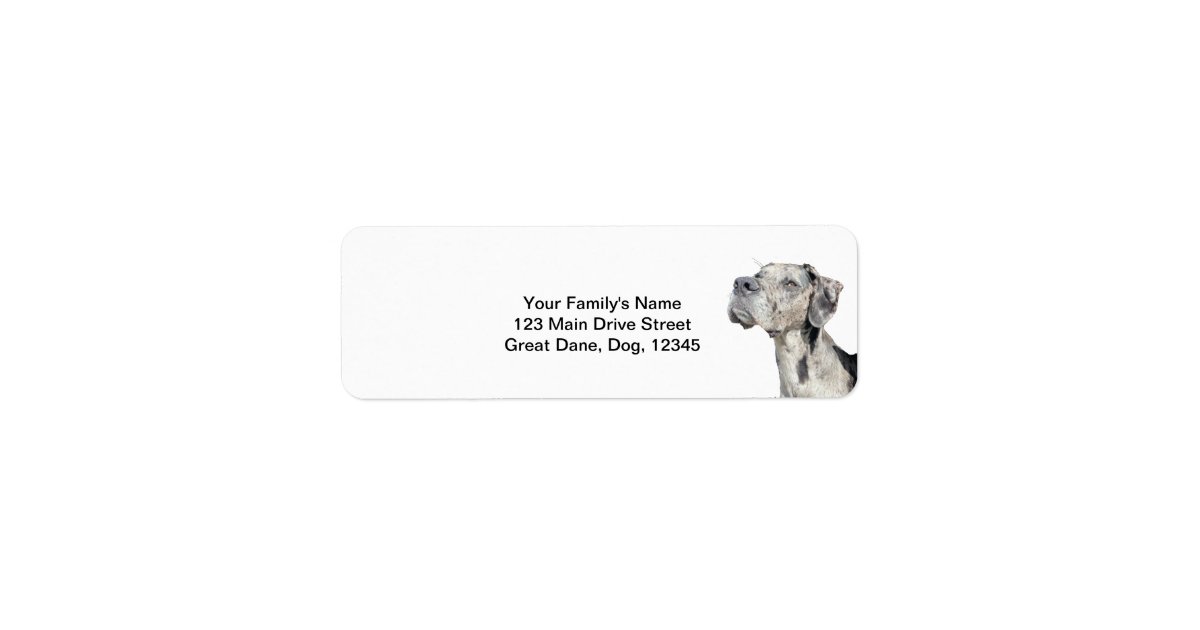 Great Dane Merle Return Shipping Label Return Address Label | Zazzle