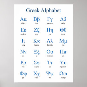 Greek Alphabet Posters & Photo Prints | Zazzle AU