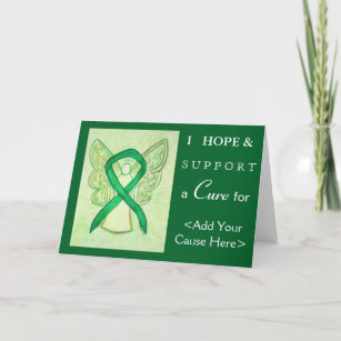 Green Awareness Ribbon Cards | Zazzle AU