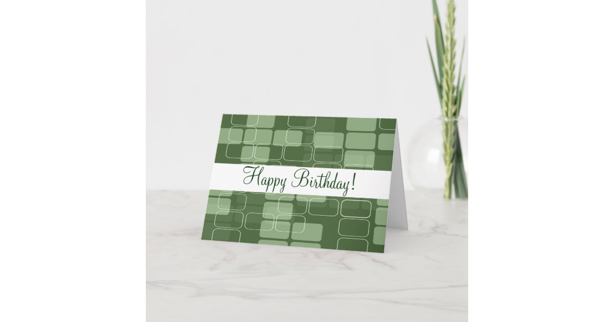 Green Blocks "Birthday Card" Card | Zazzle
