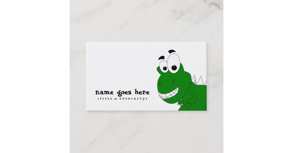 green dinosaur business card | Zazzle