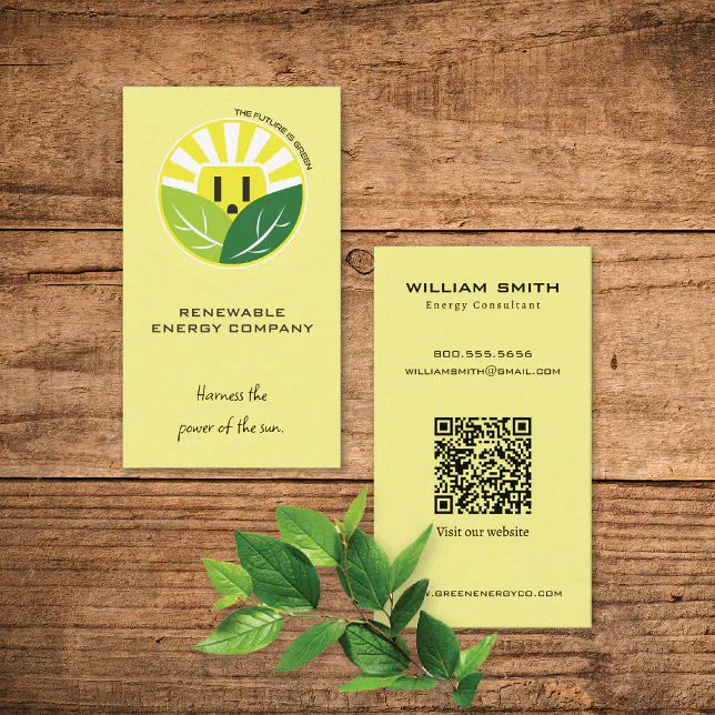 Green Energy Renewables Company Business Card | Zazzle