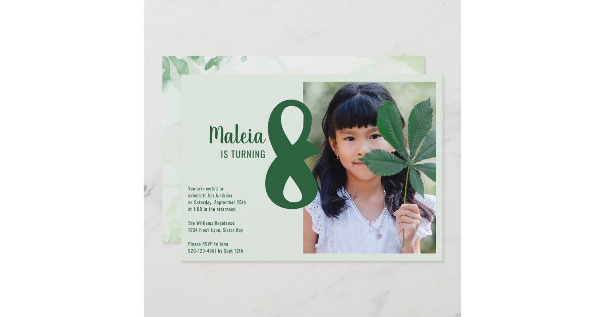Green Nature Birthday Party Invitation | Zazzle