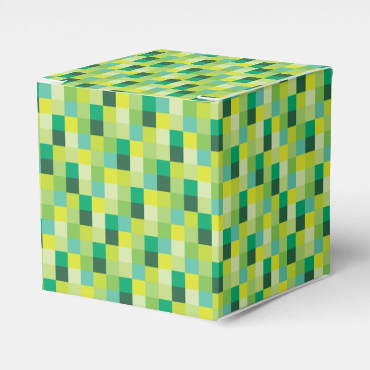 Green Pixels Pattern Favour Box | Zazzle