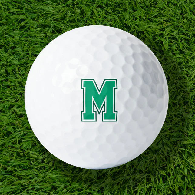 Green Varsity Monogram Golf Balls | Zazzle