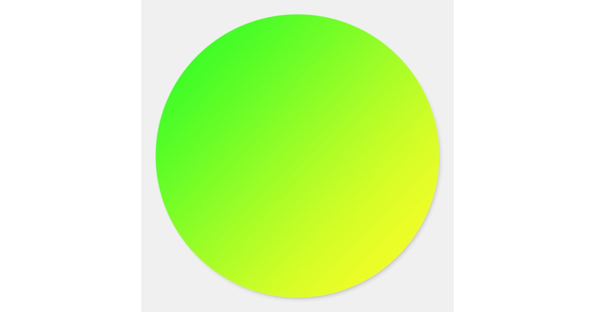 green yellow gradient classic round sticker | Zazzle